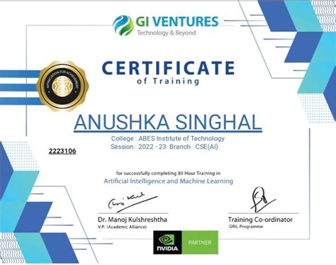 Completed 80 Hour Training Program With Gi Ventures Anushka Singhal Posted On The Topic Linkedin