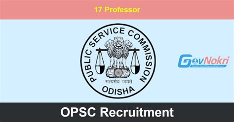 Opsc Hiring Notification 2024 For 17 Post Of Professor