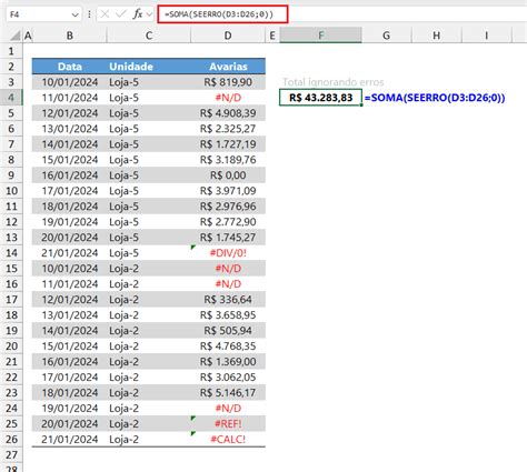 Como Somar Valores Ignorando Erros No Excel Guia Do Excel