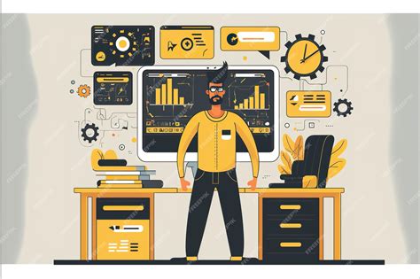 Premium Photo Interface Designer Flat Illustration
