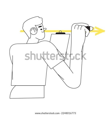 Man Draw Direction Arrow Sign Marker Stock Vector Royalty Free 2248016773 Shutterstock
