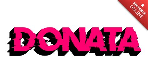 Donata 3d Pink Glitch Editable Text Effect Generator
