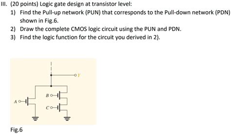 Iii 20 Points Logic Gate Design At Transistor Level 1 Find The