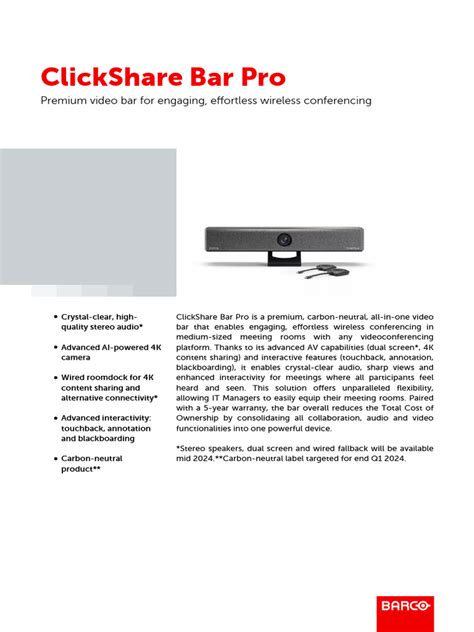 Clickshare Bar Pro En 1711468132 9203446 Pdf Windows 10 Usb