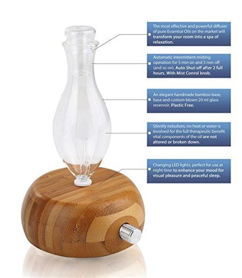 Welledia Pleasant Essential Oil Glass Nebulizing Diffuser