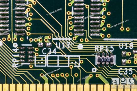 Close Up Photograph Of Computer RAM Memory Chips Solder Side Stock Photo Picture And Rights