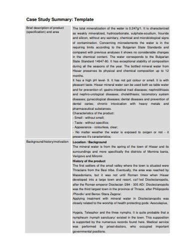 FREE Case Study Summary Samples Templates In PDF FREE Case Study Summary Samples Templates In PDF