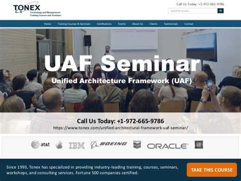 Uaf Unified Architecture Framework Seminar From Tonex