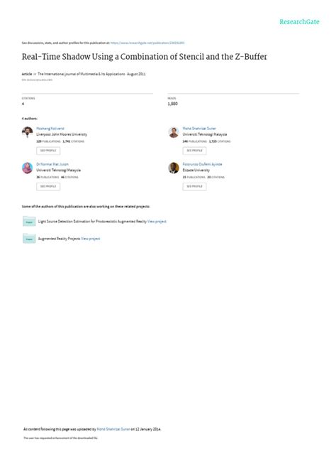 Real Time Shadow Using A Combination Of Stencil An Pdf Image