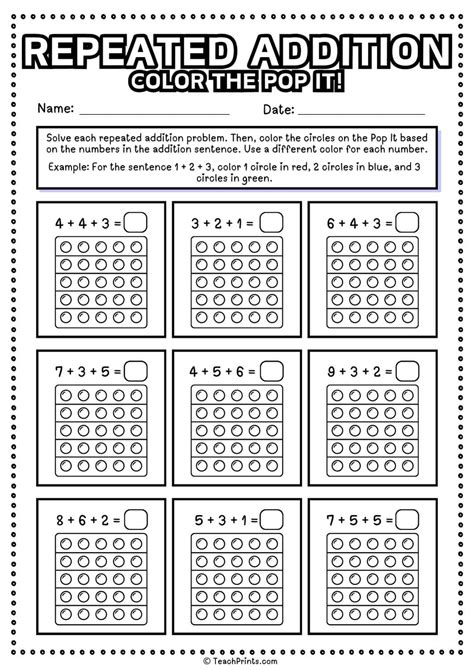 Free Repeated Addition Worksheets Teach Prints