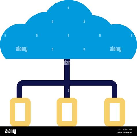 Cloud Computing With Lines Network Lineal Color Style Stock Vector Image Art Alamy