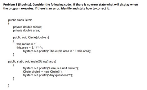 solved problem 3 5 points consider the following code if