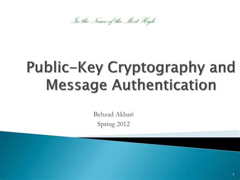 Ppt Public Key Cryptography And Message Authentication Powerpoint