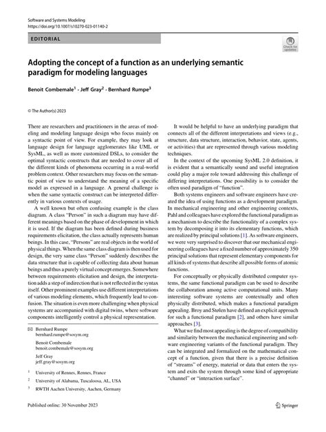 Pdf Adopting The Concept Of A Function As An Underlying Semantic