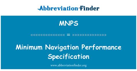 Mnps Significa Especificación De Rendimiento Mínimo De Navegación Minimum Navigation
