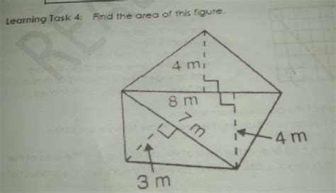 Solved Leaming Task 4 Find The Area Of This Figure 3 M Math