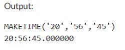 MySQL MAKETIME Function