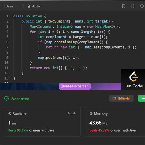 Day2 Of 21daysofcode Challenge Two Sum Debasis Khamari Posted On The Topic Linkedin