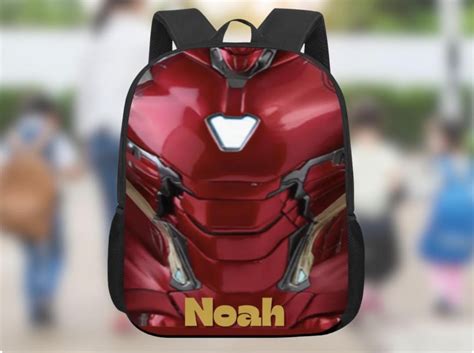 Personalized Iron Man Backpack Avengers School T 13in Etsy