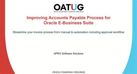 Webinar Improving Accounts Payable Process For Oracle E Business Suite APRO