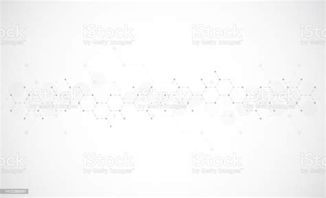 회색 배경에 육각 패턴 유전 연구 분자 구조 화학 공학 혁신 기술의 개념 설계 의료 과학 및 의학 배경에 사용 Dna에 대한 스톡 벡터 아트 및 기타 이미지 Istock
