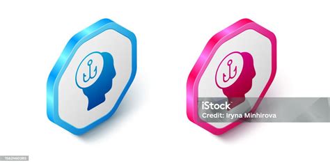 아이소메트릭 어부 아이콘은 흰색 배경에 분리되어 있습니다 육각형 버튼 벡터 3차원 형태에 대한 스톡 벡터 아트 및 기타 이미지 3차원 형태 가공의 인물 강 Istock