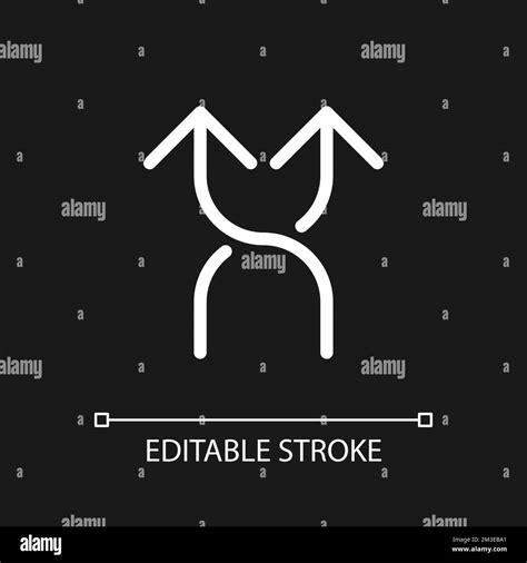 Highway Intersection Arrows Pixel Perfect White Linear Ui Icon For Dark