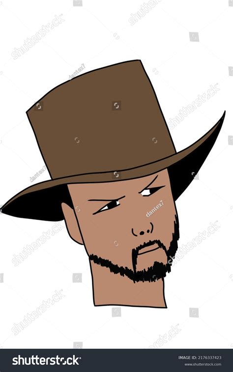 Drawing Face Man Who Wearing Hat Stock Illustration Shutterstock