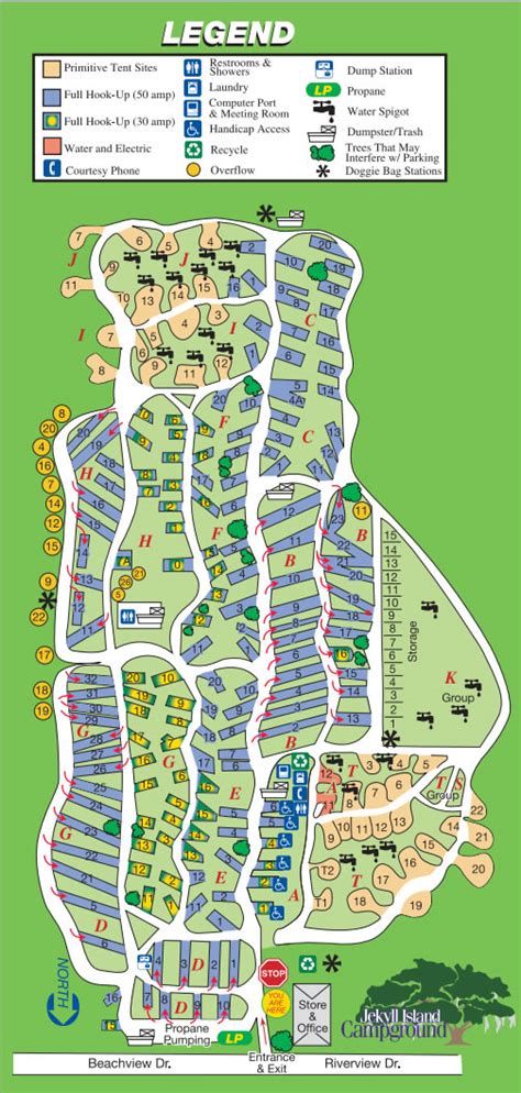 Jekyll Island Campground Information And Online Reservations Map Of