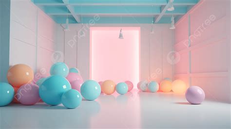 빛나는 3d 볼로 조명된 부드러운 파스텔 룸 네온 룸 원근법 배경 형광등 배경 일러스트 및 사진 무료 다운로드 Pngtree