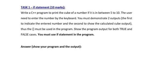 Solved Task 1 If Statement 10 Marks Write A C Program