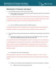 Protocols And Layers Worksheet Docx Worksheet Protocols And Layers Unit Wired And