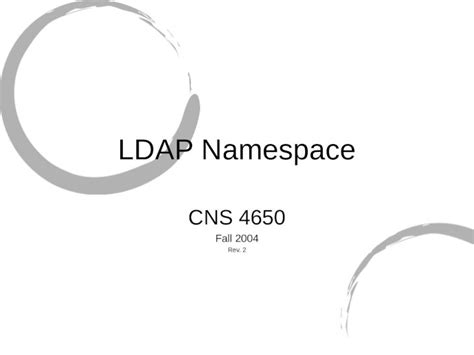 Ppt Ldap Namespace Cns 4650 Fall 2004 Rev 2 What Is A Namespace