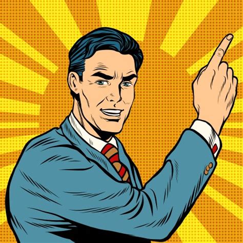 Man Pointing Finger Royalty Free Vector Image VectorStock