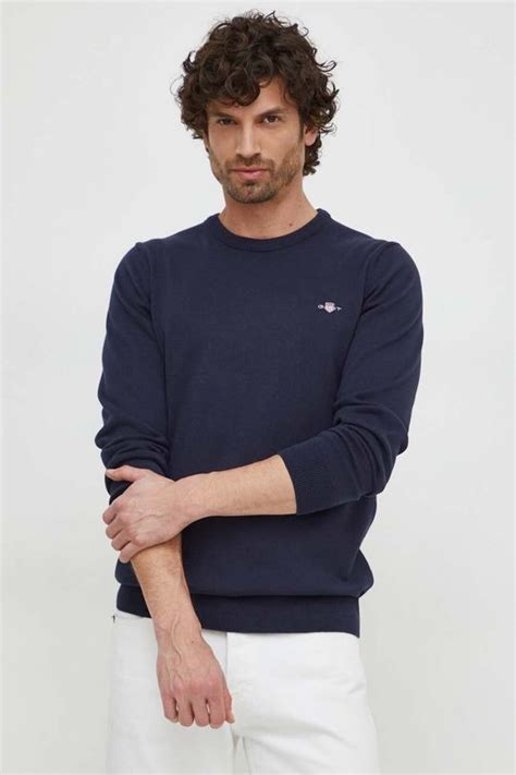 Бавовняний светр Gant колір синій легкий Answear Ua