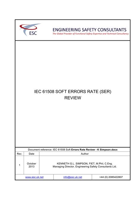 iec 61508 soft errors rate ser review esc