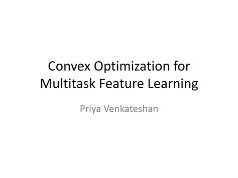 pdf convex optimization for multitask feature learning dokumen tips
