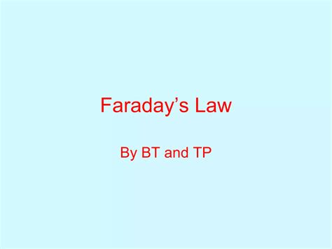 Faradays Law Ppt