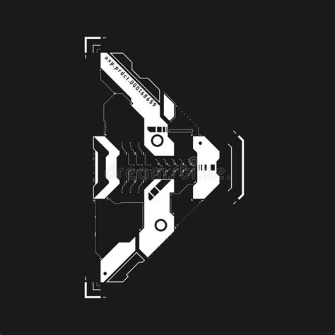 Cyberpunk Arrow Futuristic Tech Interface Element Cyberpunk Pointer Direction Stock Vector