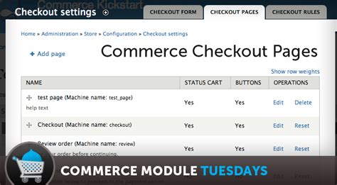 commerce module tuesday commerce checkout pages drupal commerce