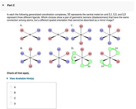 Solved Part A From The Following Pairs Of Coordination