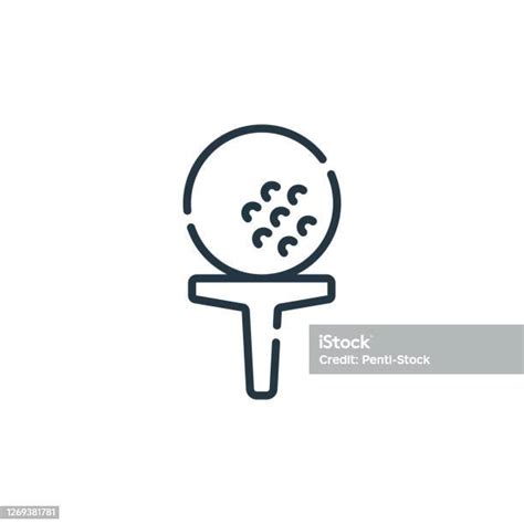 흰색 배경에 격리 된 골프 벡터 아이콘 개요 웹 사이트 디자인 및 모바일 응용 프로그램 개발을위한 얇은 라인 골프 아이콘 얇은 라인 골프 윤곽선 아이콘 벡터 일러스트레이션