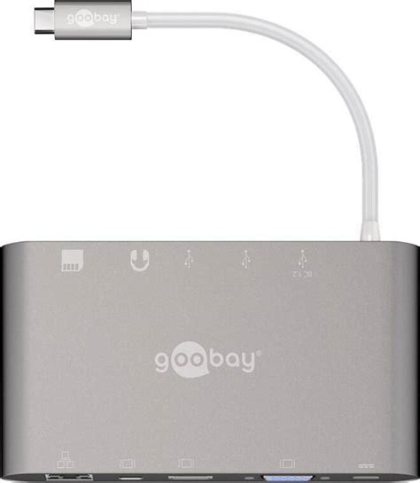 Goobay USB C VGA RJ45 HDMI USB A 3 5mm M F Adapter Pris