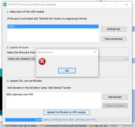 Wifi101 Certificate Upload Exception No Details Wifi Shield 101