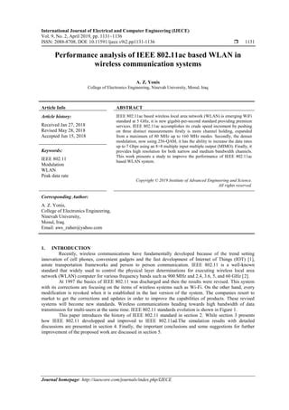 Performance Analysis Of IEEE 802 11ac Based WLAN In Wireless