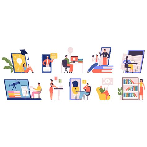 在線教育培訓矢量圖 距離 數碼的 教學向量圖案素材免費下載，png，eps和ai素材下載 Pngtree