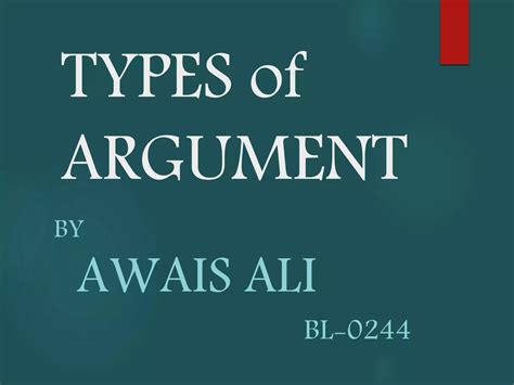 Types Of Argument Presentation PPTX