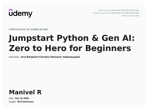 Manivel R On Linkedin Python Generativeai Machinelearning Artificialintelligence Udemy