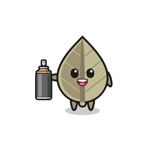 Premium Vector The Cute Dried Leaf As A Graffiti Bomber Cute Design