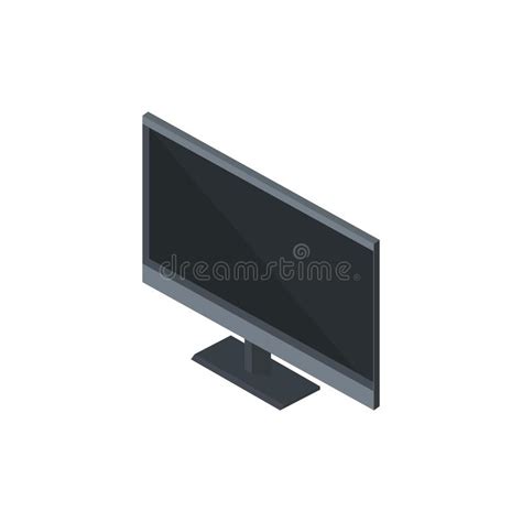 Monitor Technology Hardware Device Computer Isometric Stock Vector